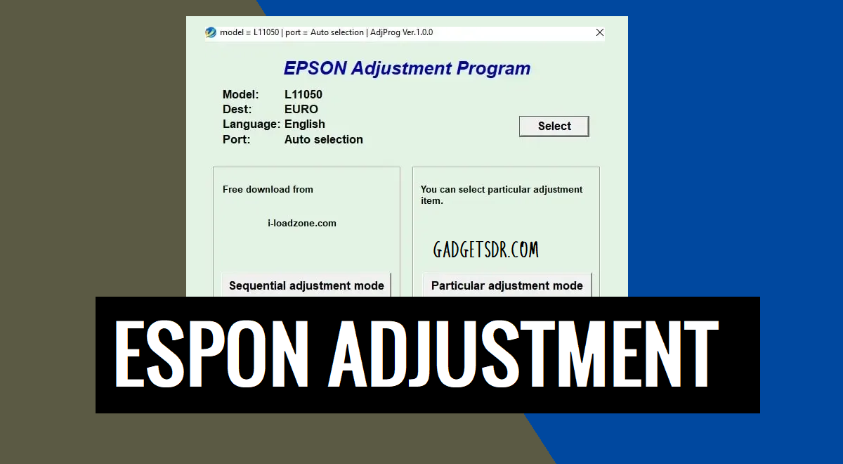Download EPSON L11050 Resetter Adjustment Program Free - GSM Doctor